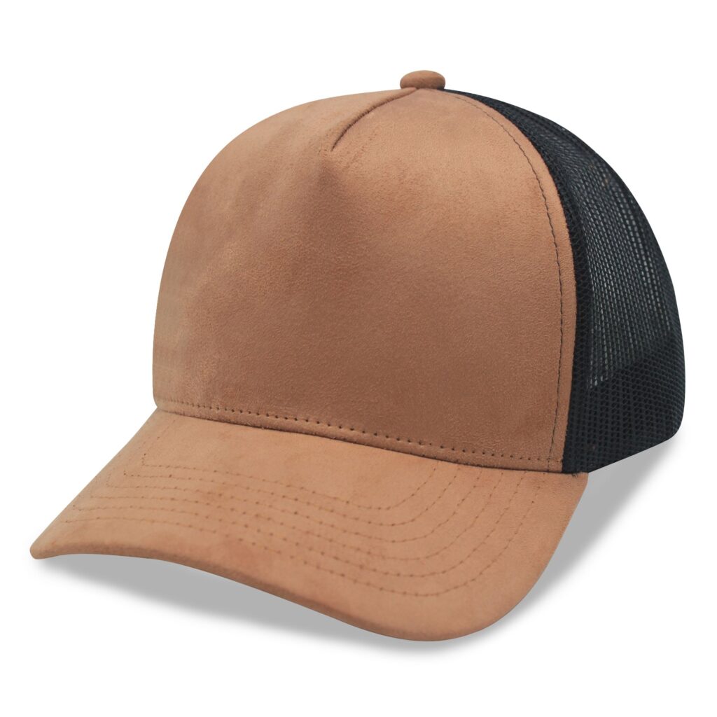 5 Panel A Frame Suede Trucker Cap (6536)