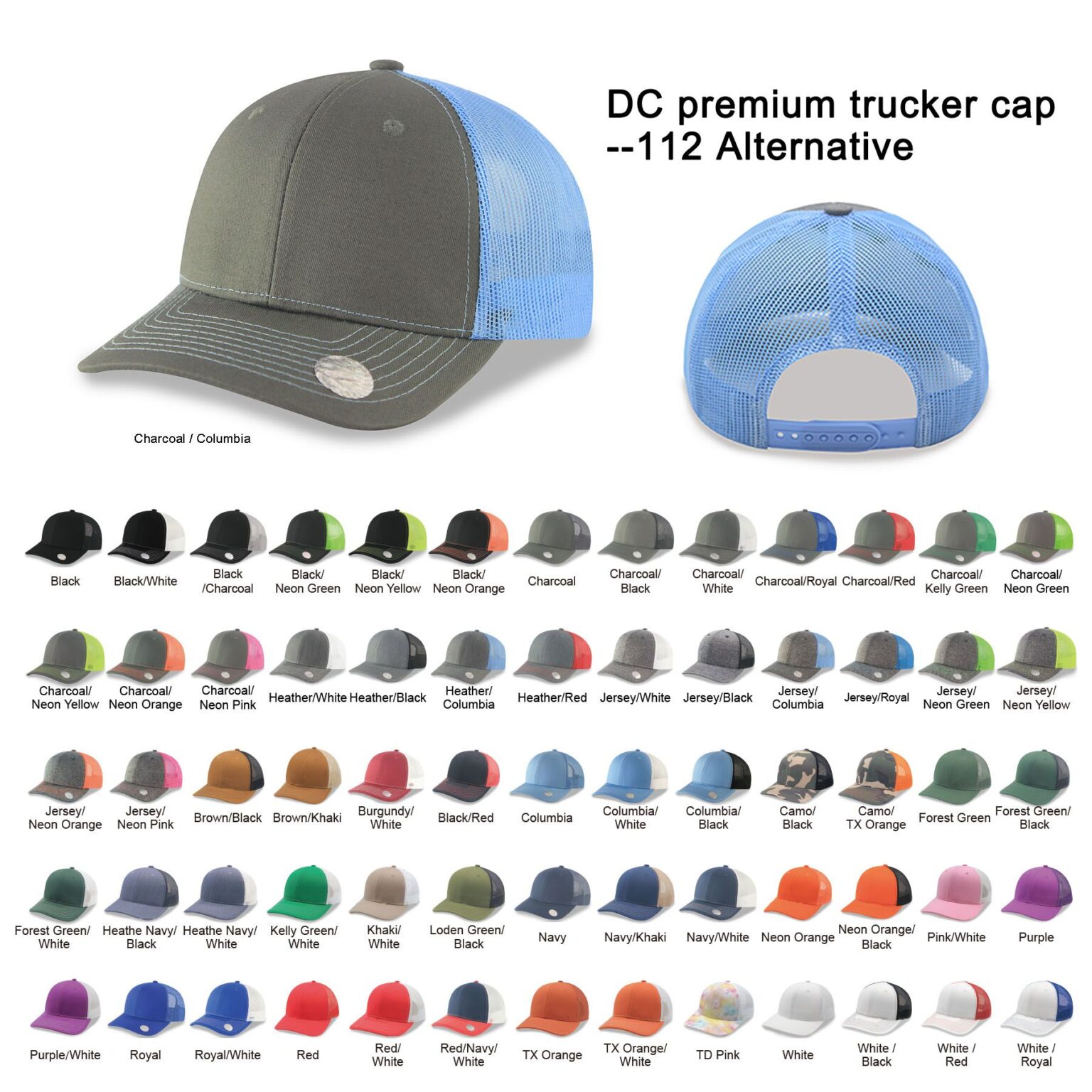 6 Panel Premier 112 Trucker Cap (DC112)